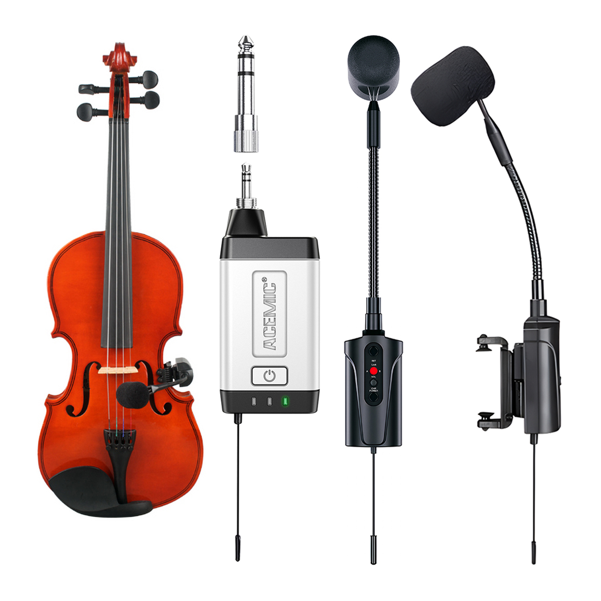 Q2/VT-5 Wireless Violin Microphone Dual Channel
